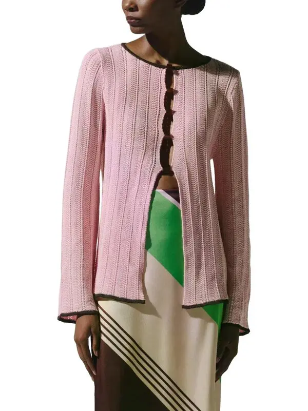 BAOBAB Corsica Resin-embellished Bell-sleeve Top - Pink