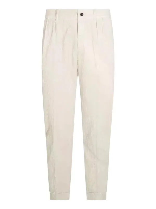04651 / A TRIP IN A BAG Pleated Corduroy Trousers - Neutrals