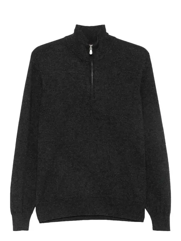 Brunello Cucinelli Half-zip Wool Sweater - Grey