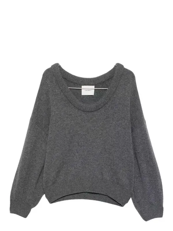 LISA YANG Doria Scoop-neck Long-sleeve Sweater - Grey