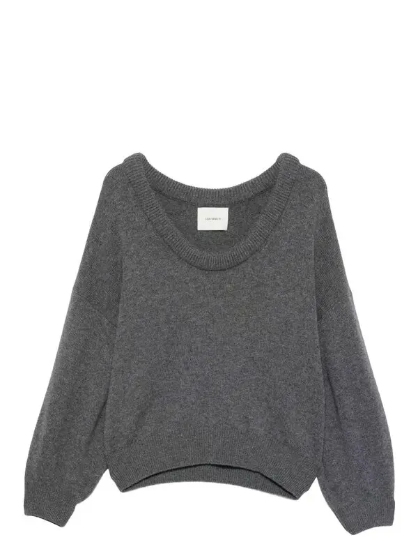 LISA YANG Doria Scoop-neck Long-sleeve Sweater - Grey
