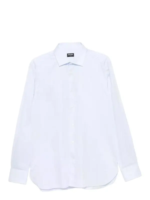 Zegna Micro-stripe Long-sleeve Shirt - White
