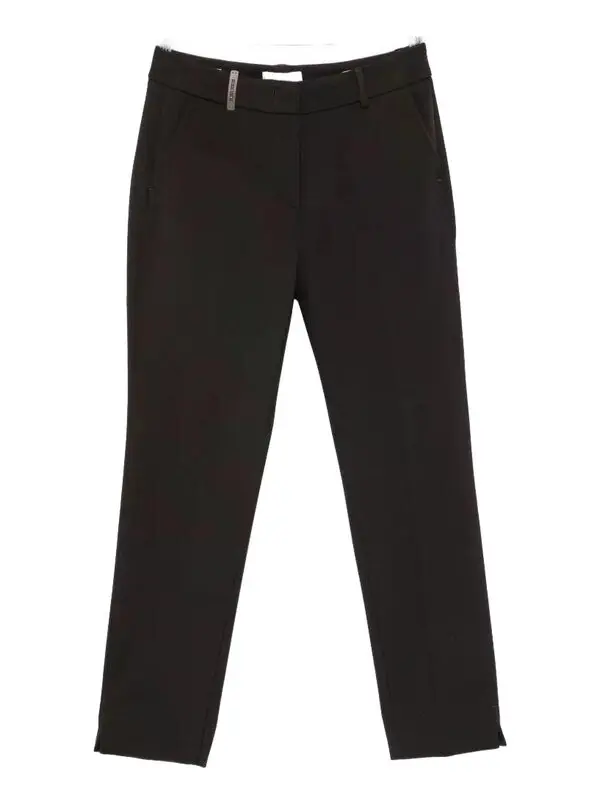 Peserico Tailored Logo Plaque Trousers - Brown