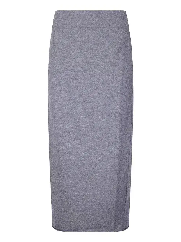 Labo.art Stretch-wool Midi Skirt - Grey
