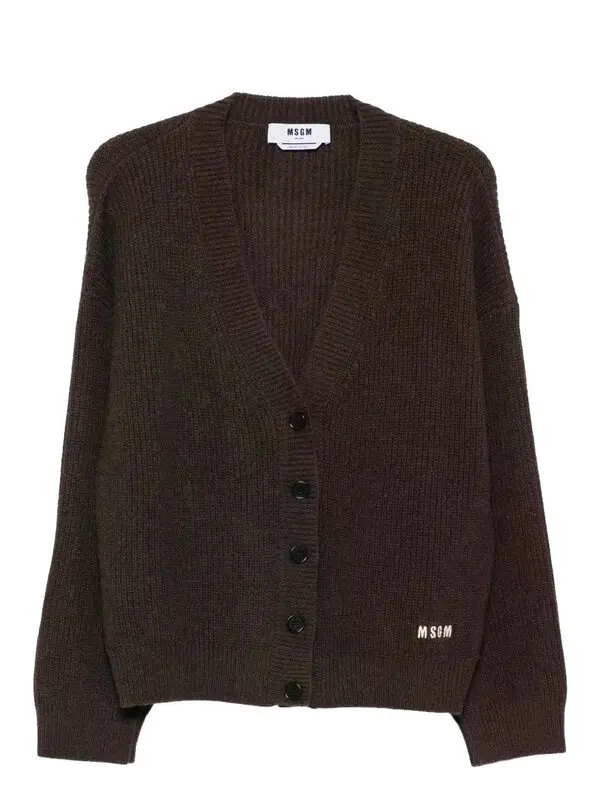 MSGM V-neck Cardigan - Brown
