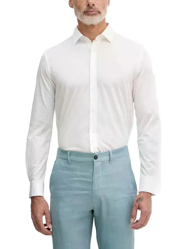 TRUSSARDI Logo-embroidered Long-sleeve Shirt - White