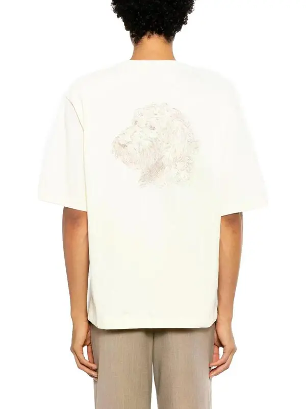 Jacquemus Dog-print Cotton T-shirt - Neutrals