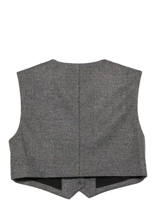 MSGM Cropped Button-up Waistcoat - Grey