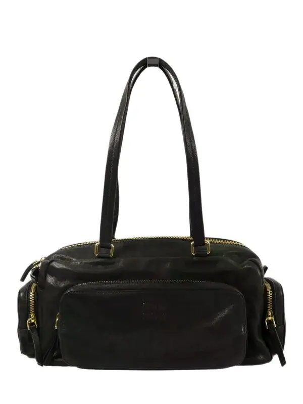 Miu Miu Calf Leather Pocket Shoulder Bag - Black