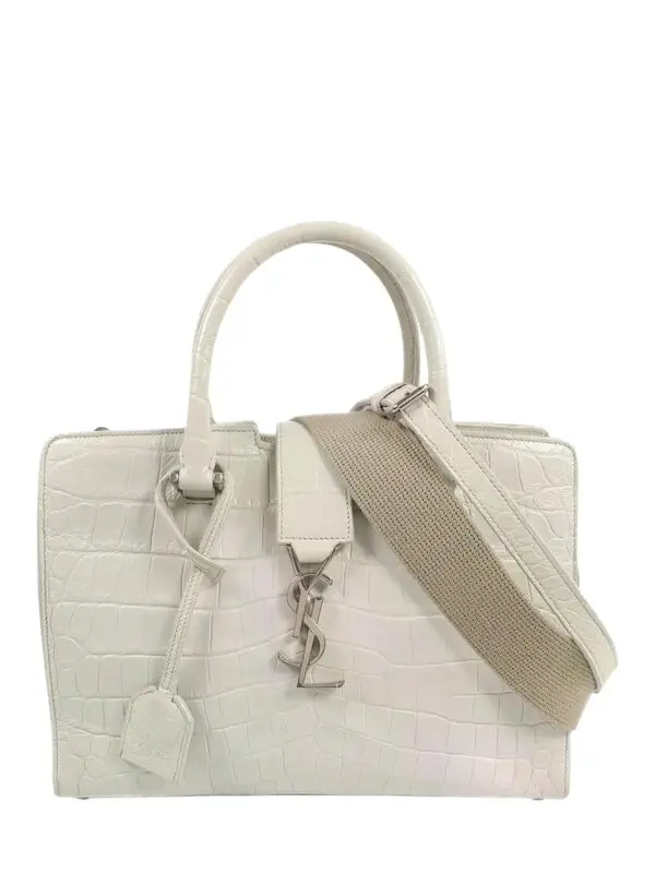 Saint Laurent Croc-effect Leather Tote Bag - White