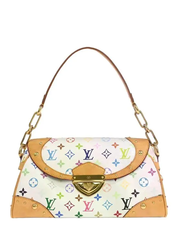 LOUIS VUITTON Takashi Murakami 2008 Monogram Beverly Shoulder Bag - White