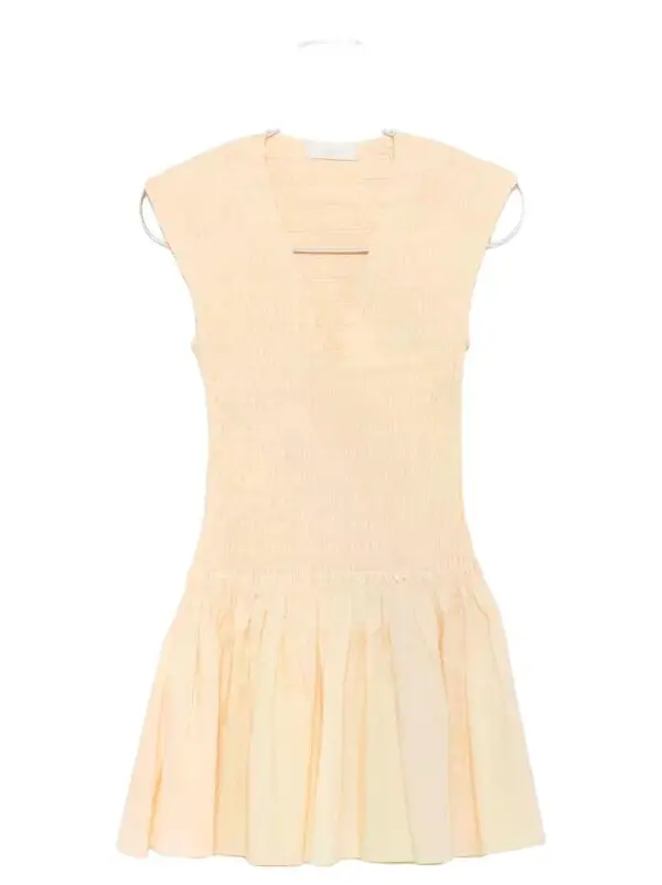 Faithfull The Brand Carmen Shirred Bodice Mini Dress - Neutrals