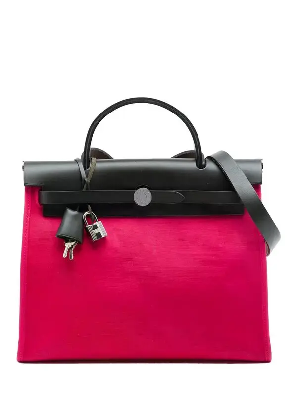 Hermès 2017 Toile Herbag Zip 31 Satchel - Pink