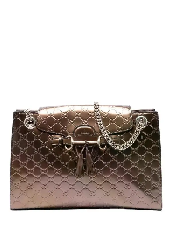 Gucci 2016-2026 Large Guccissima Emily Shoulder Bag - Brown