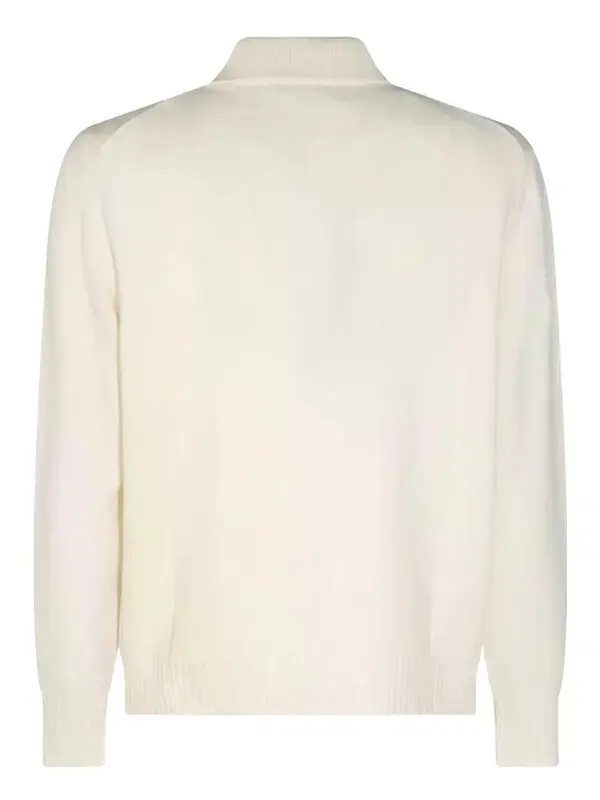 Malo Cashmere Long-sleeve Polo-collar Sweater - Neutrals
