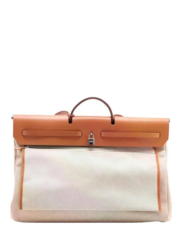 Hermès Toile And Vache Hunter Herbag Zip Cabine 50 Travel Bag - Neutrals