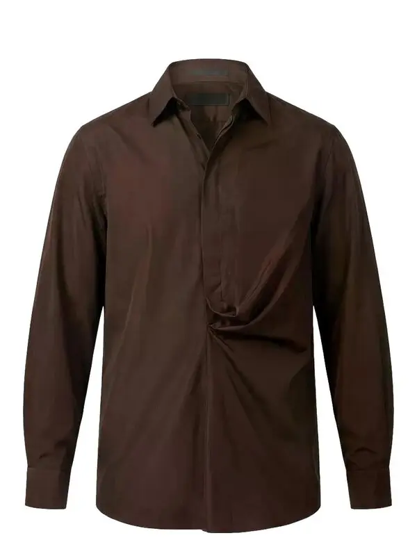 Valentino Garavani Twisted-detail Long-sleeve Shirt - Brown