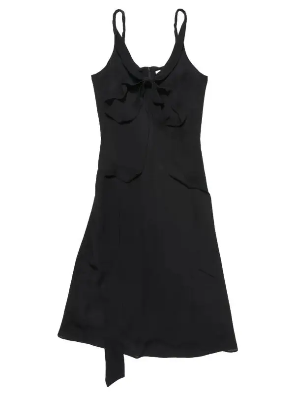 Acne Studios Bow Detail Silk Midi Dress - Black