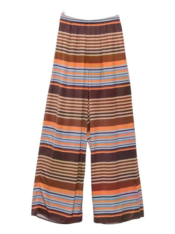 Faithfull The Brand Jensen Striped Wide Leg Trousers - Brown