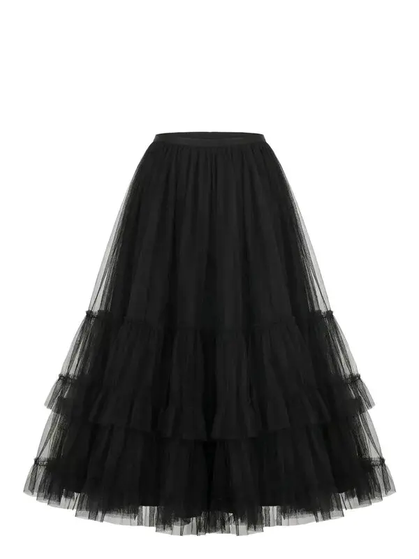 Valentino Garavani Layered Tulle Maxi Skirt - Black