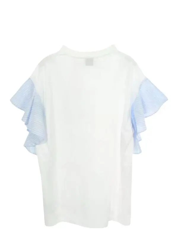 Burberry Ruffled Sleeve T-shirt - White