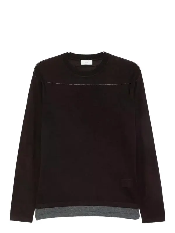 PAOLO PECORA Crew-neck Long-sleeve Knit - Brown