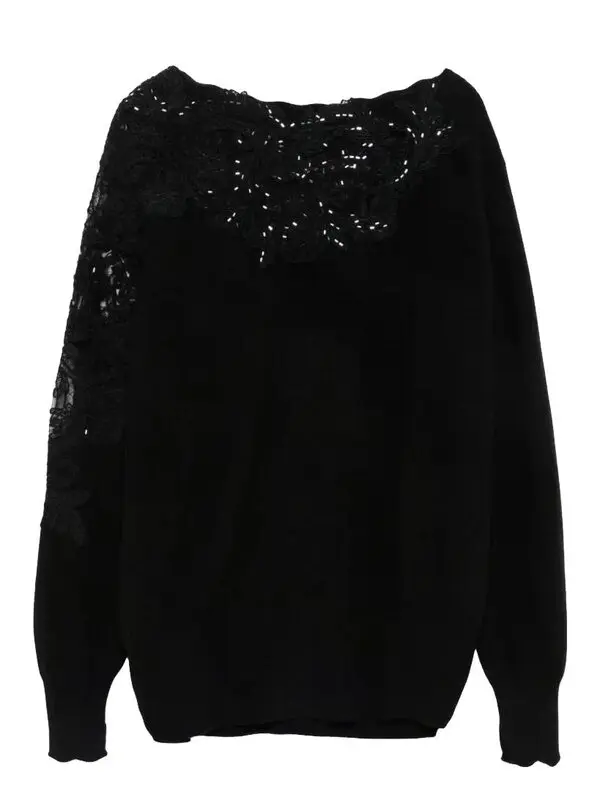 Ermanno Scervino Lace And Sequin Embellished Sweater - Black