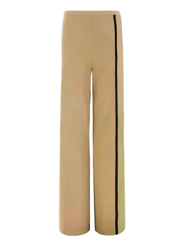 FERRAGAMO Viscose Trousers With Gancio Buckle - Neutrals