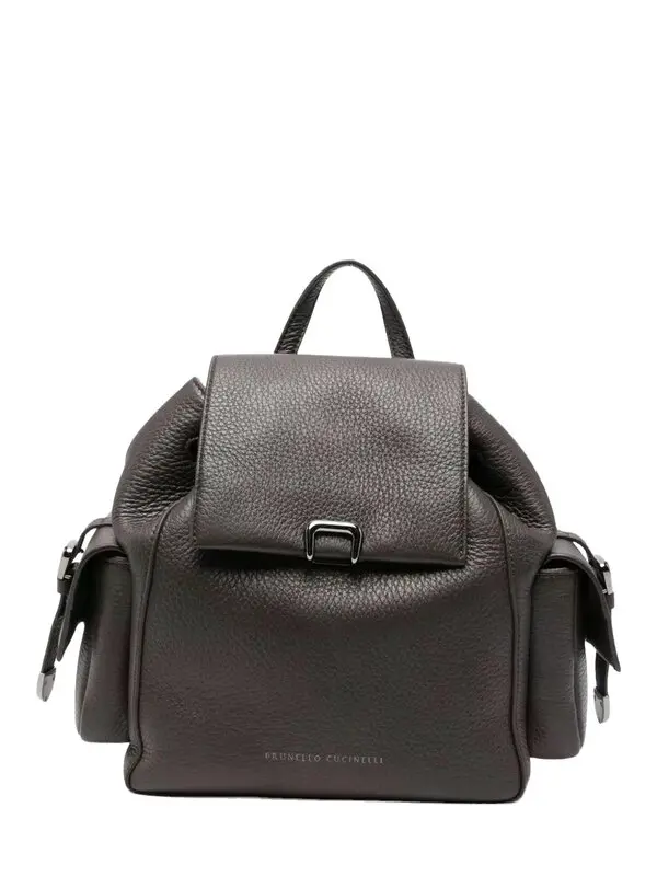 Brunello Cucinelli Sartorial Grainy Leather Backpack - Brown