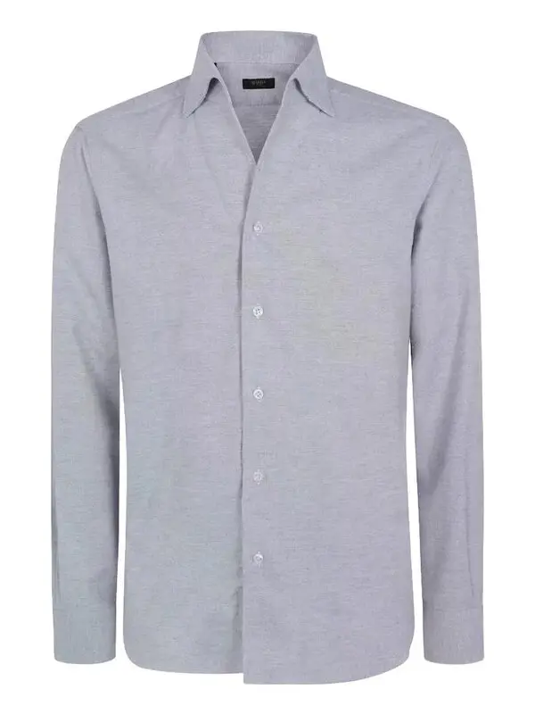 BARBA NAPOLI Button-down Long-sleeve Shirt - Grey