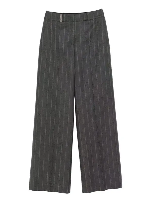 Peserico Charcoal Pinstripe Palazzo Pants - Grey