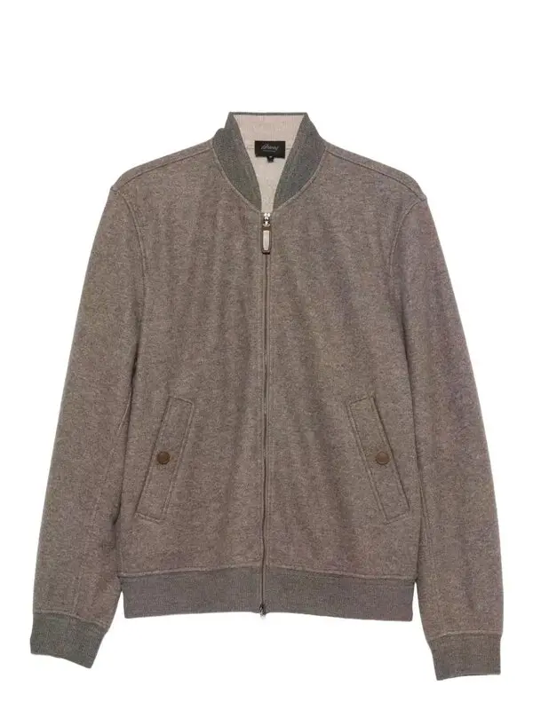 Brioni Zip-up Bomber Jacket - Brown