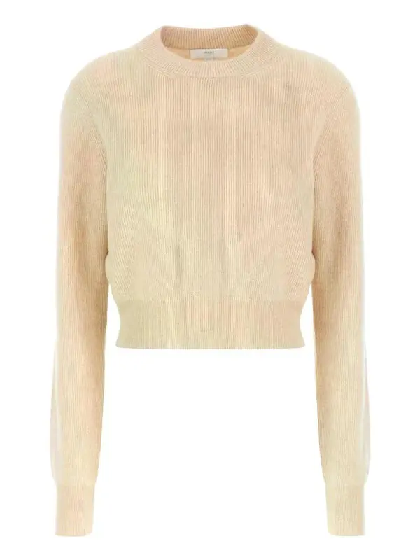 Malo Ribbed Knit Cropped Sweater - Neutrals