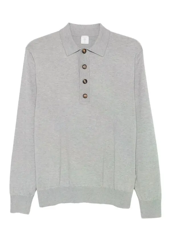 Eleventy Long-sleeve Polo Shirt - Grey