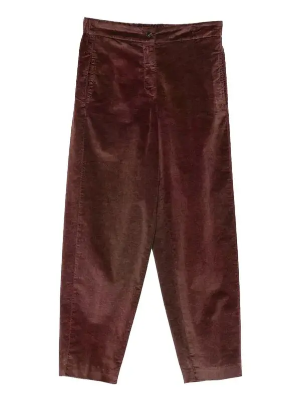 19.61 MILANO Corduroy-effect Cropped Trousers - Red