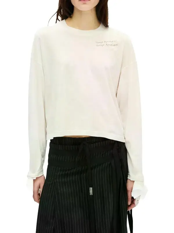 ANN DEMEULEMEESTER Long-sleeve T-shirt With Text Print - White
