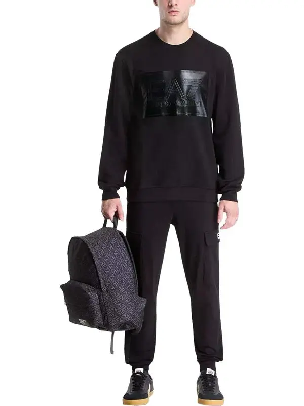 EA7 Logo Patch Long Sleeve Sweater - Black