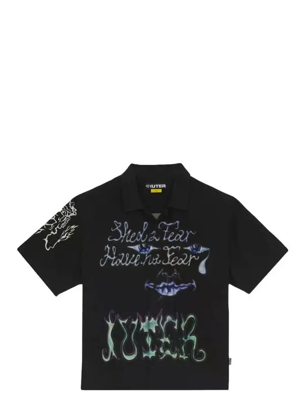 IUTER B.a.d Cuban Graphic-print Shirt - Black