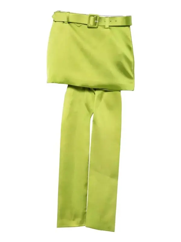 SELF-PORTRAIT Belted Bow Detail Mini Skirt - Green
