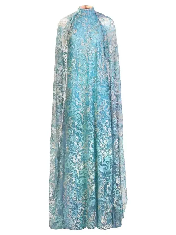 Silvia Tcherassi Cape Maxi Dress - Blue