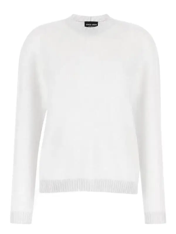 Giorgio Armani Long-sleeve Crew Neck Sweater - White