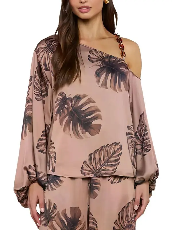 L'Agence Asami One-shoulder Blouse - Brown
