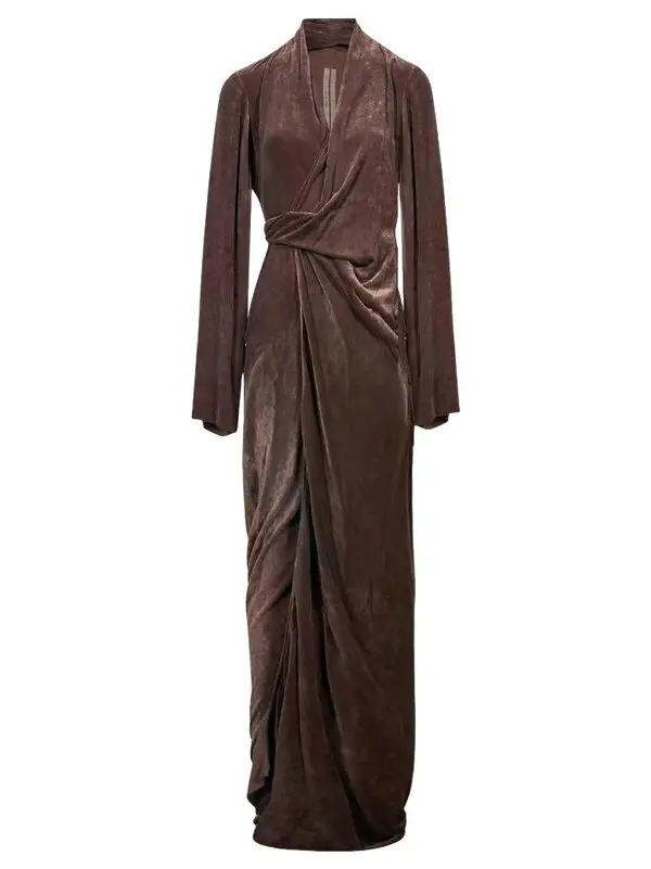 Rick Owens Draped Wrap Maxi Dress - Red