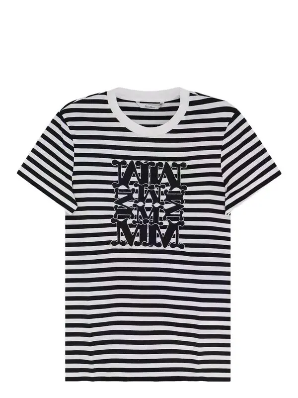 Max Mara Striped Cotton T-shirt - Black