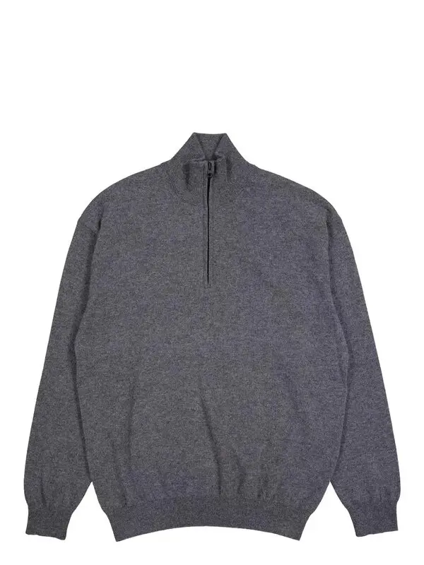 LISA YANG Quarter-zip Knitted Sweater - Grey