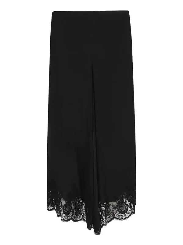 P.a.r.o.s.h Lace Trim Midi Skirt - Black