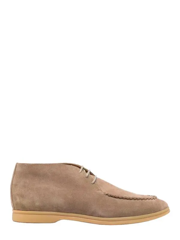 Eleventy Suede Lace-up Ankle Boots - Neutrals