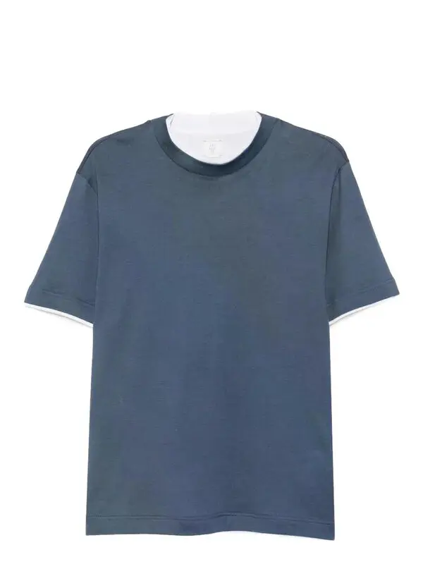 Eleventy Layered-effect Short-sleeve T-shirt - Blue