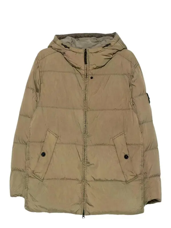 Stone Island Padded Hooded Jacket - Green