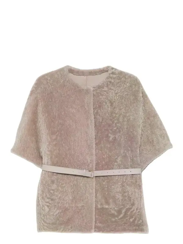 MANZONI 24 Belted Short-sleeve Jacket - Neutrals
